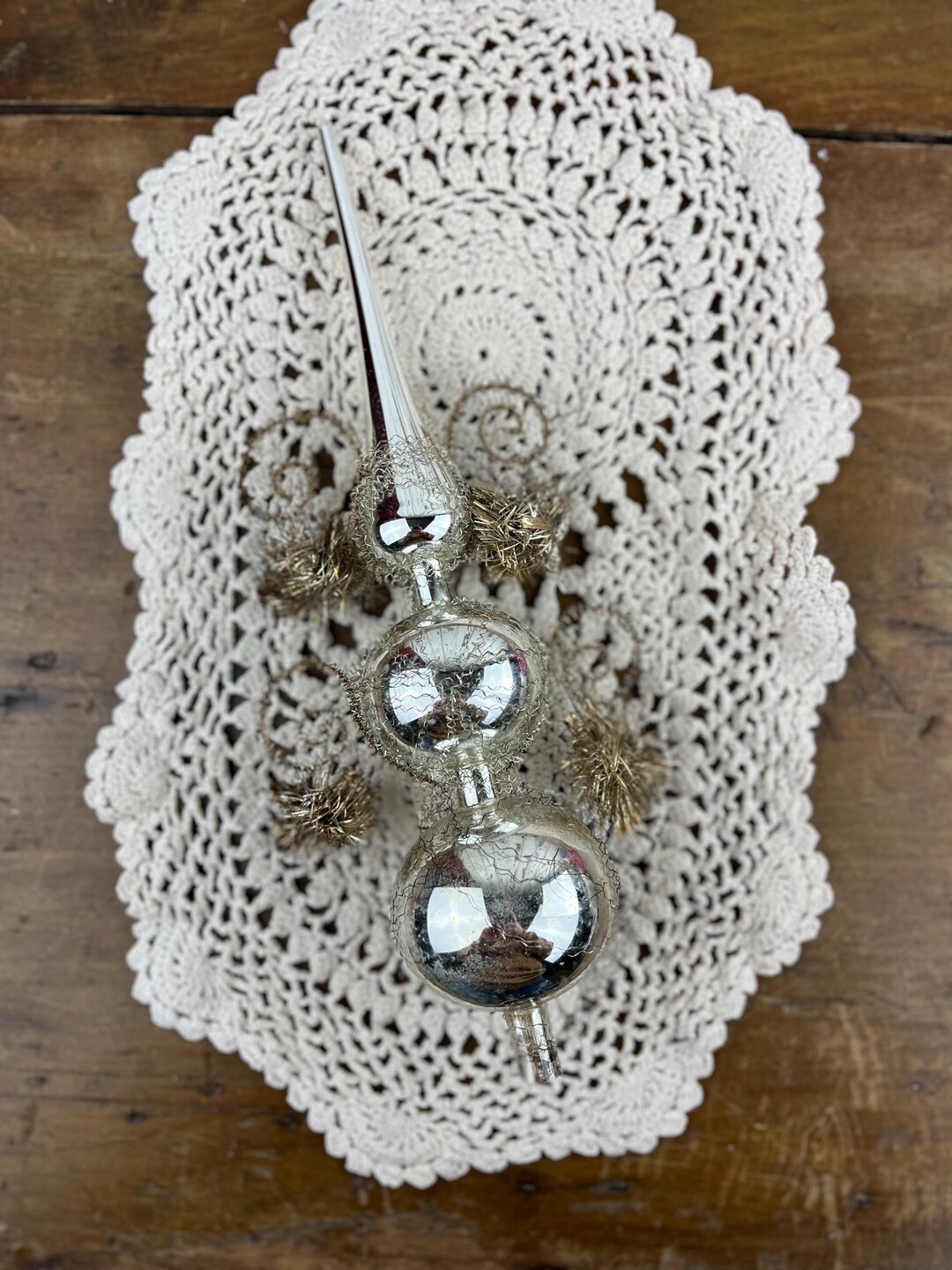 Antique Mercury Glass Tree Topper - Etsy