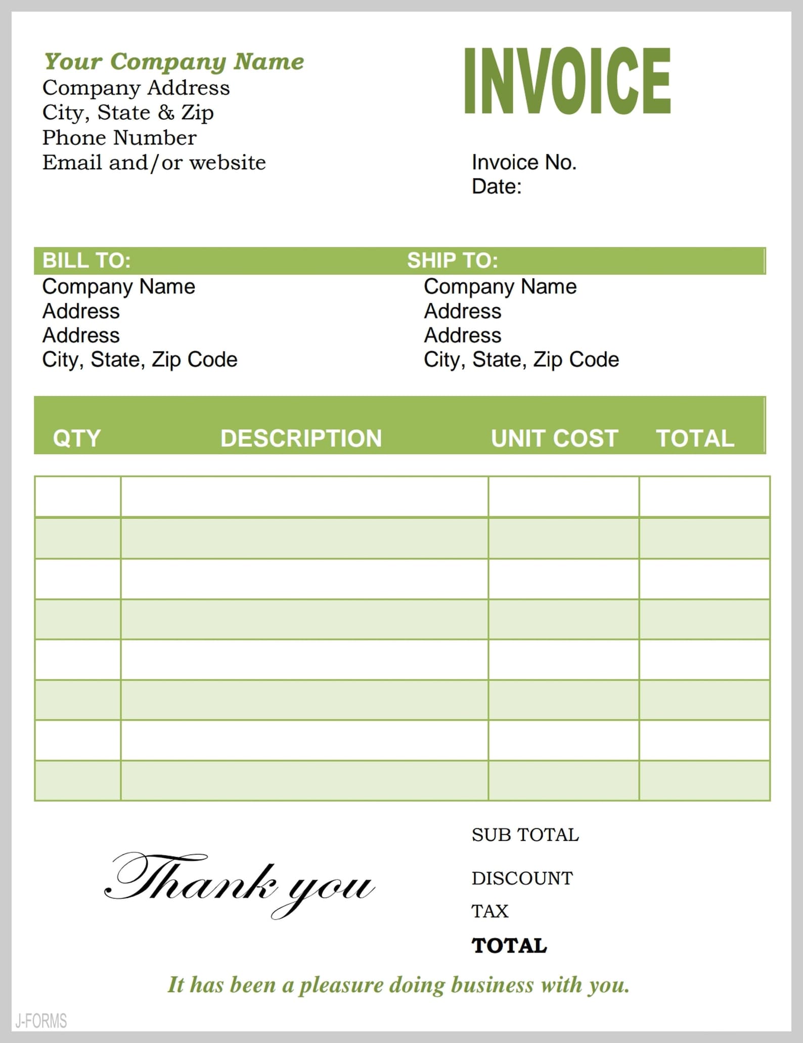 Free Printable Invoice Templates Word