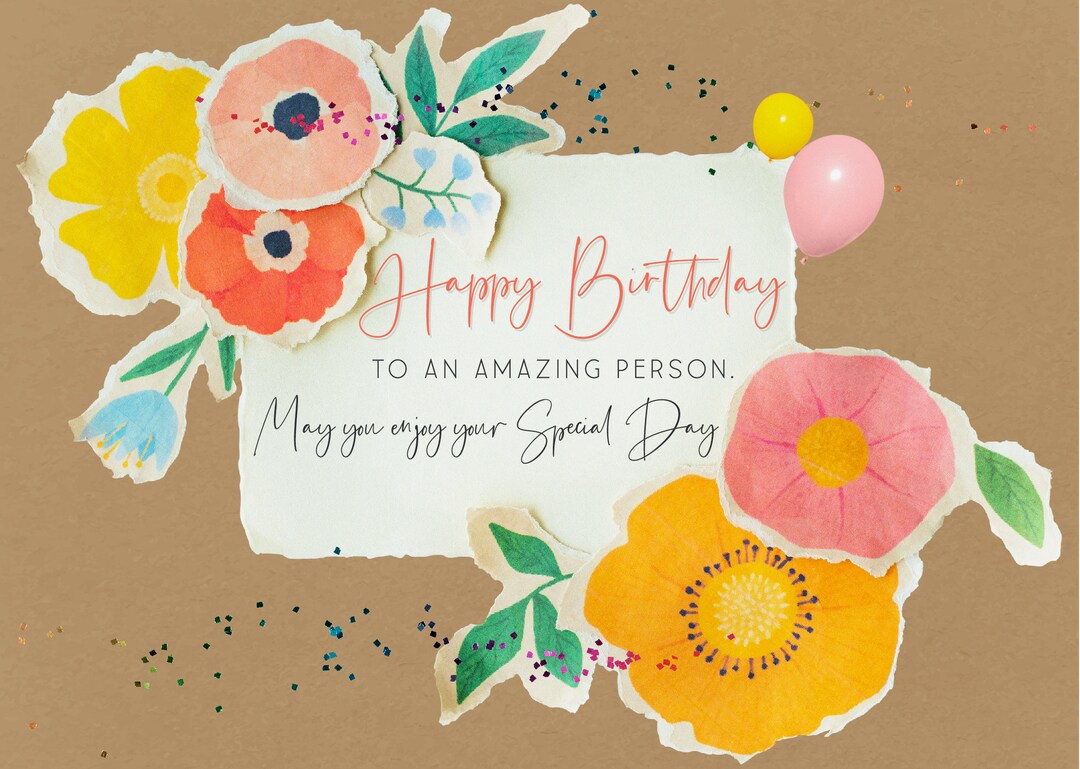 Birthday Card - Digital | Virtual Birthday Card | Downloadable Birthday ...