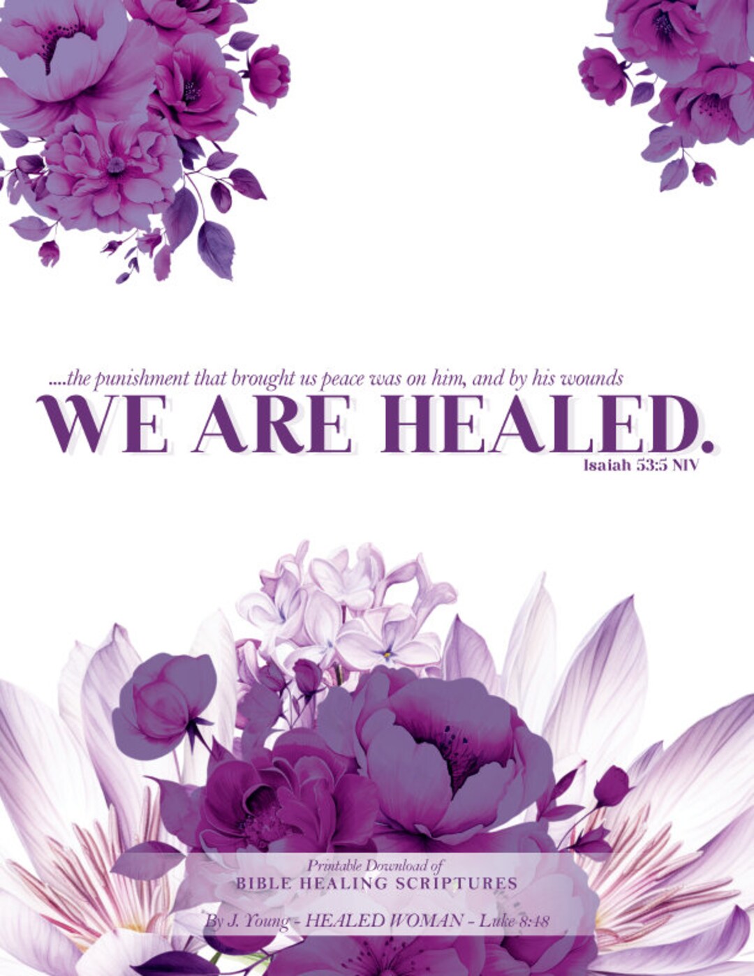 Healing Bible Verses | Healing Prayer | Printable Download | Christian ...