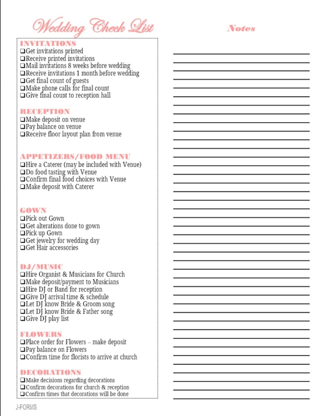 Bride Check List | Wedding Check List | Wedding Planner | Wedding ...