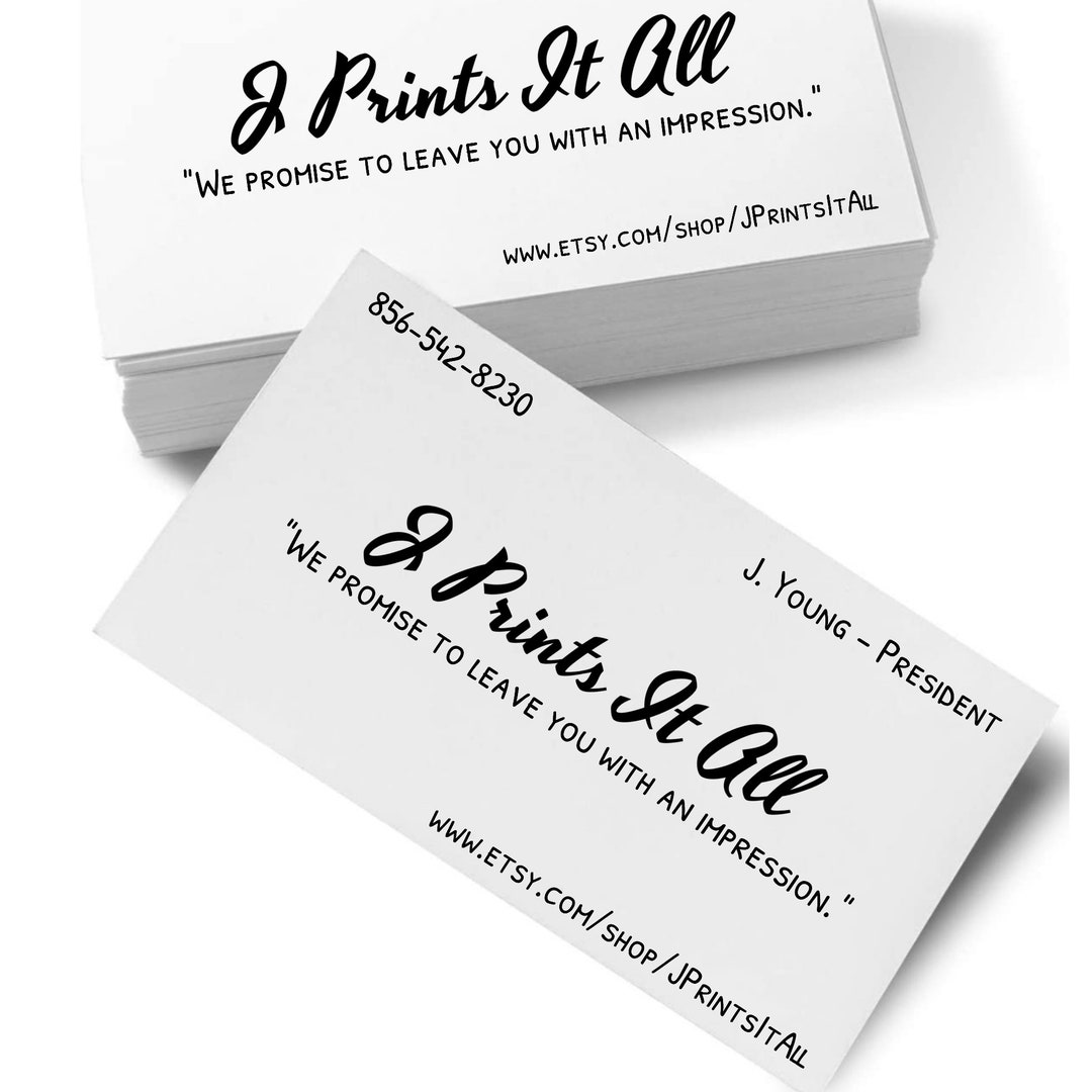 Basic Style Business Cards Standard Style Classic Vintage - Etsy
