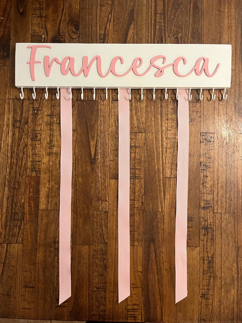 Personalized Baby Girl Bow Holder: 18 or 24” Multiple Font Choices and ...