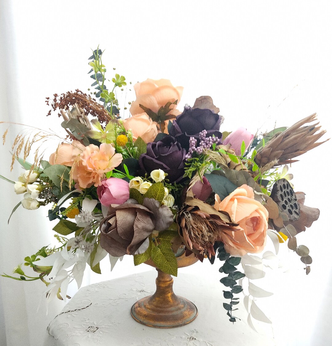 Luxury Silk Floral Arrangement | High-quality Home Decor Centerpiece ...