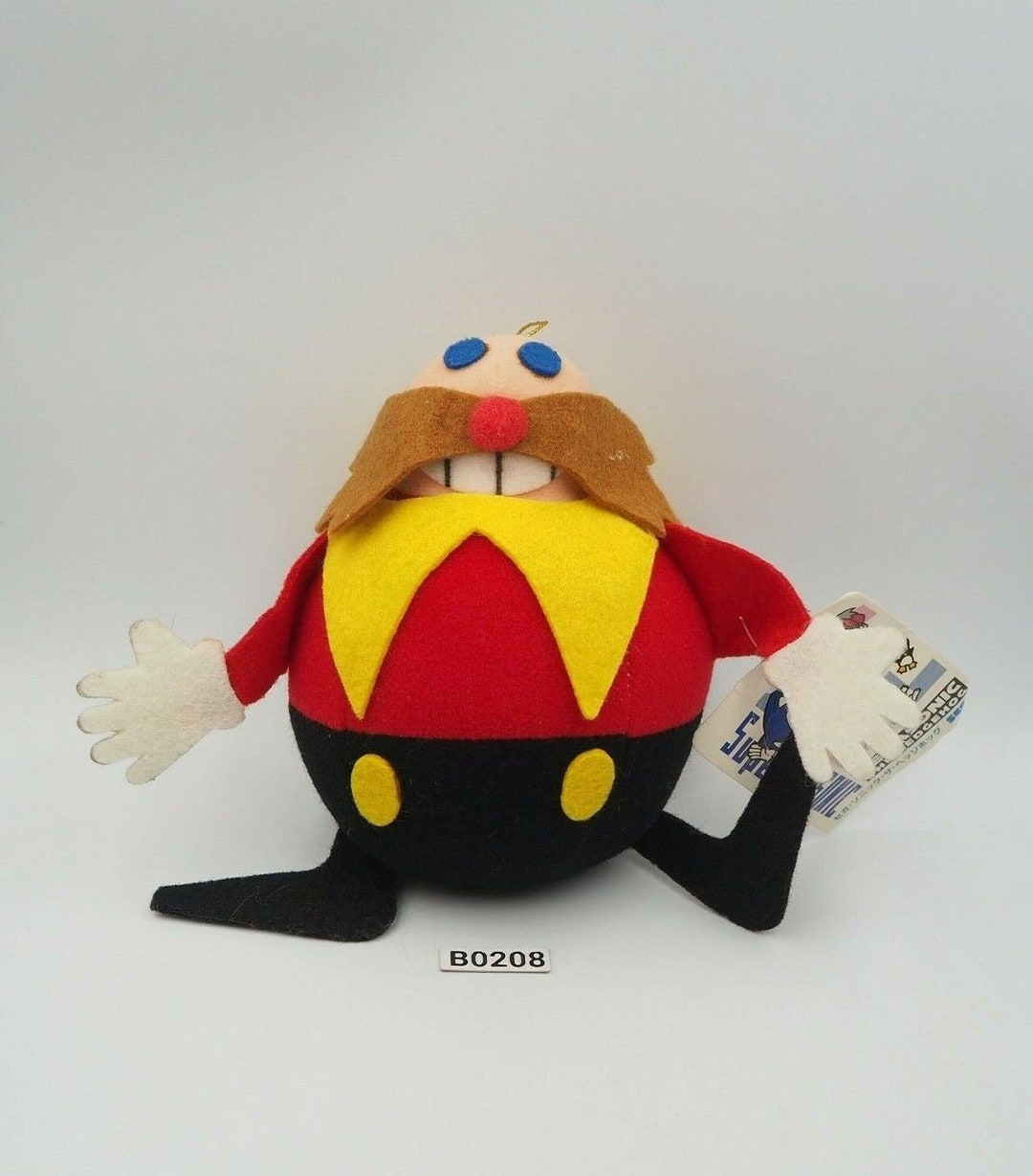 Dr. Egg Man Robotnik Sonic B0208 the Hedgehog Sega 1992 Plush 6 Tag Toy ...