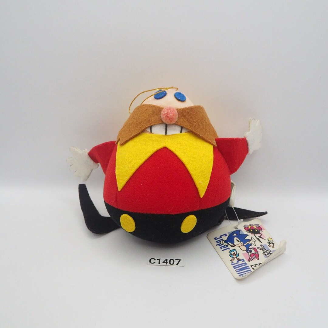 Dr. Egg Man Robotnik Sonic C1407 the Hedgehog Sega 1992 Plush 6 Tag Toy ...