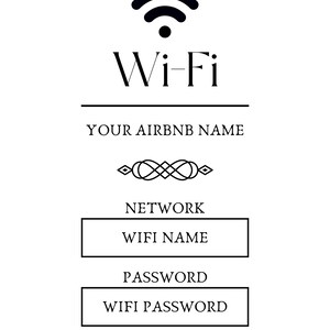 WIFI Sign Template | Printable Guest Wi-fi Signs | Digital Download ...