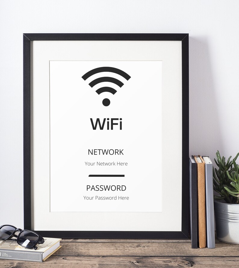 WIFI Sign Template | Printable Guest Wi-fi Signs | Digital Download ...