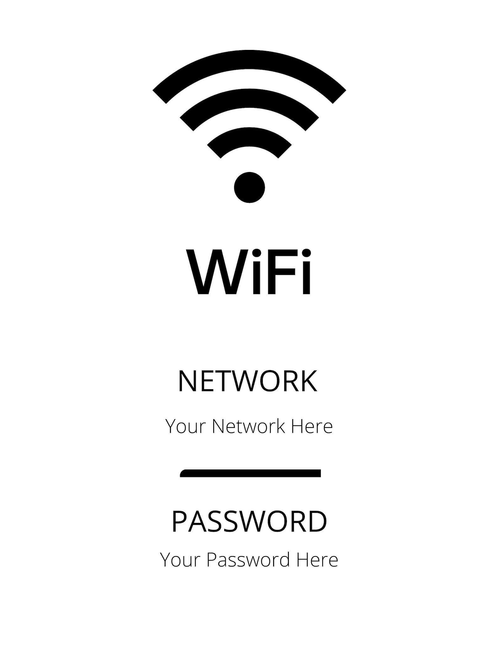 WIFI Sign Template | Printable Guest Wi-fi Signs | Digital Download ...