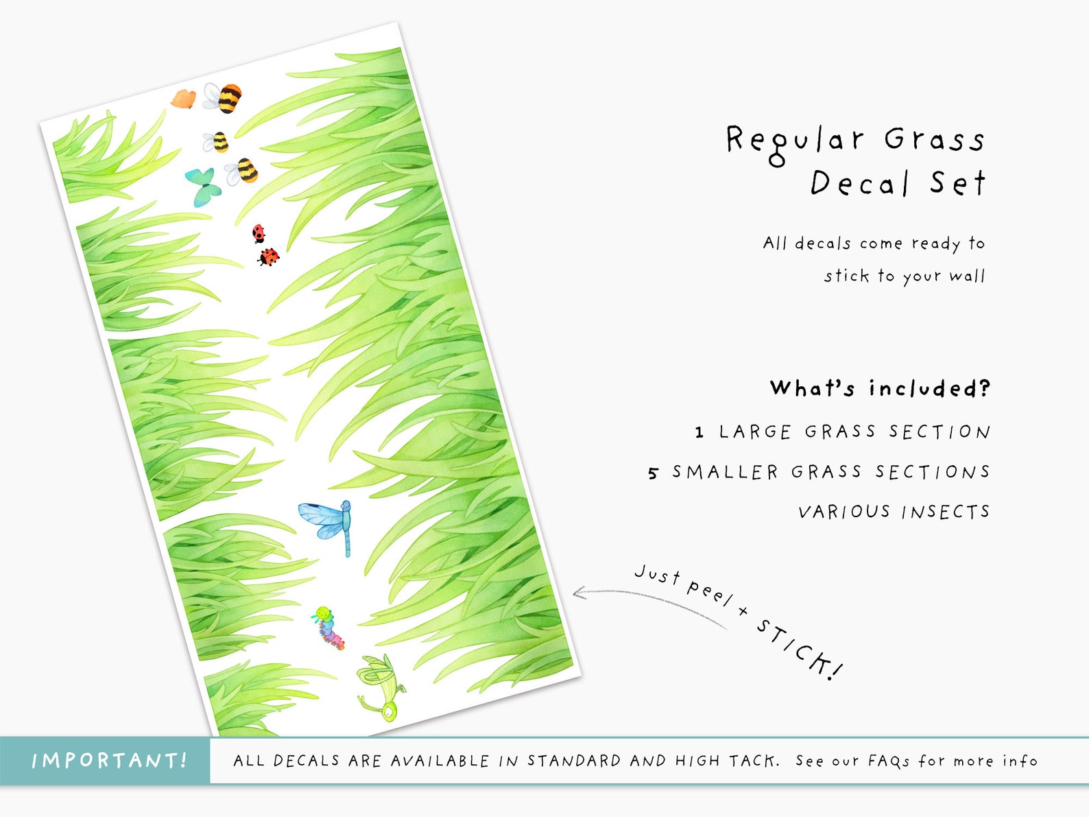 Fabric Wall Decal Grass Wall Decal Watercolour Meadow Wall - Etsy