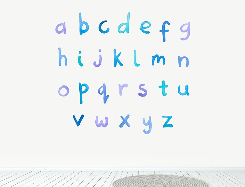 Rainbow Letters Fabric Wall Decal Watercolour Alphabet - Etsy
