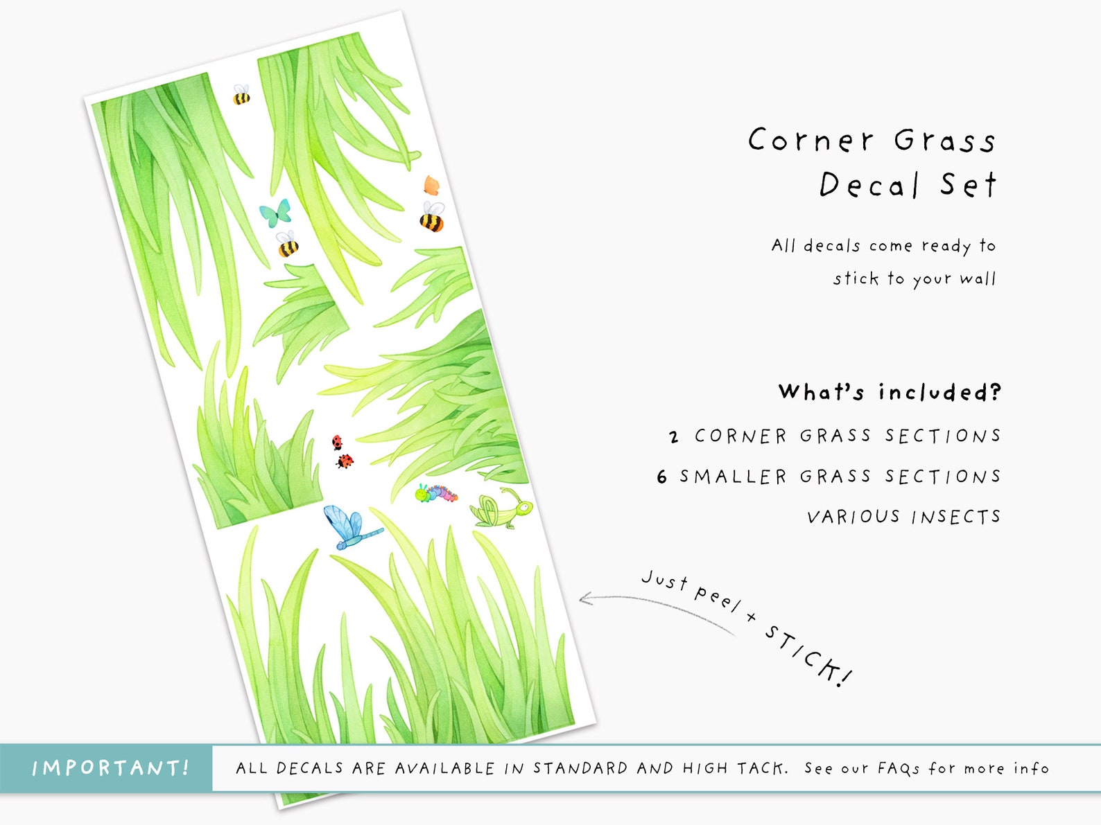 Fabric Wall Decal Grass Wall Decal Watercolour Meadow Wall - Etsy