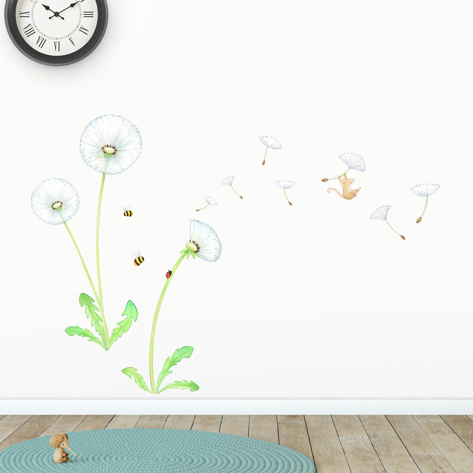 Dandelion Wall Decal Peel and Stick Fabric Wall Stickers for - Etsy