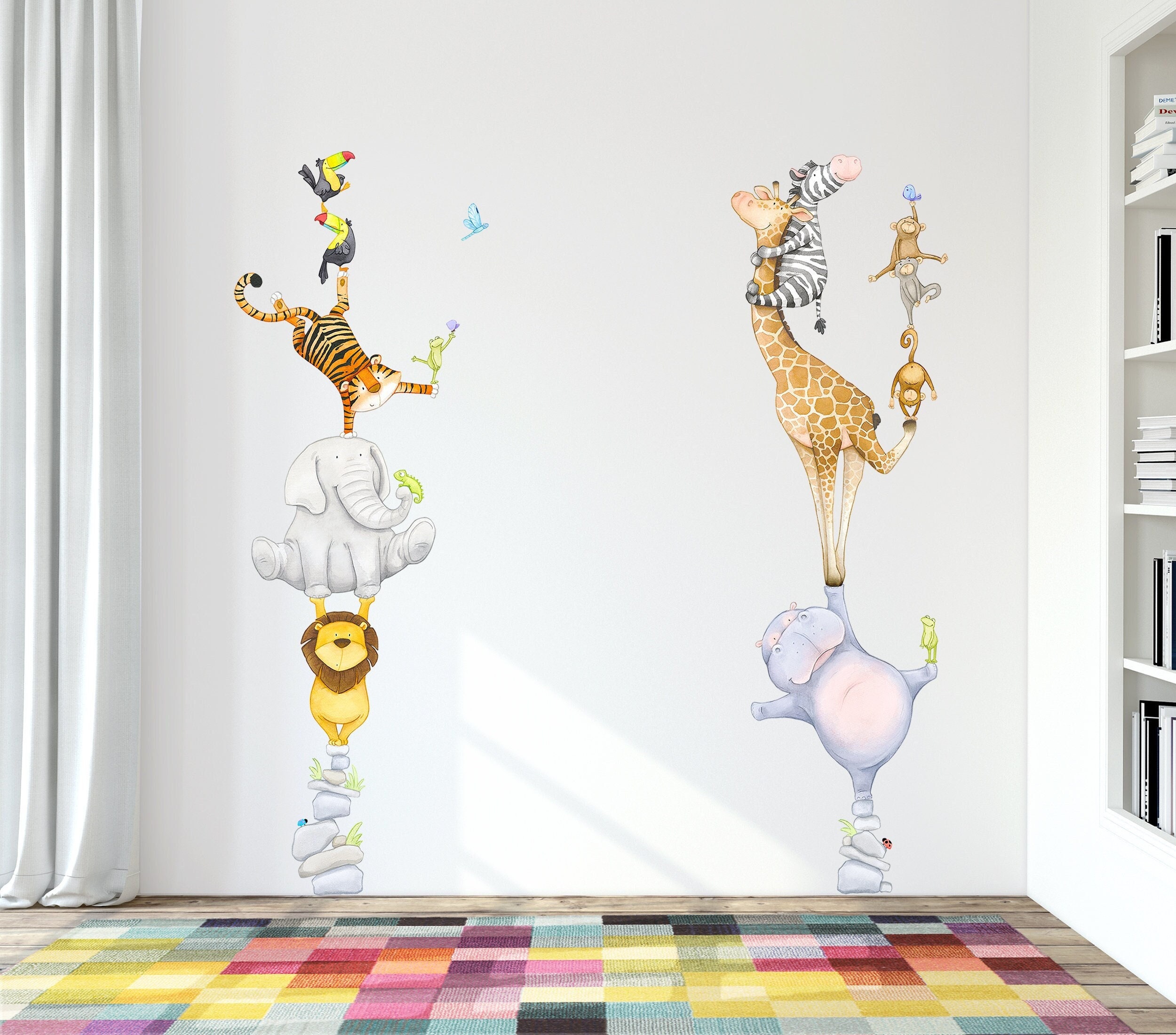 Safari Animal Stack Fabric Wall Decal Safari Nursery - Etsy