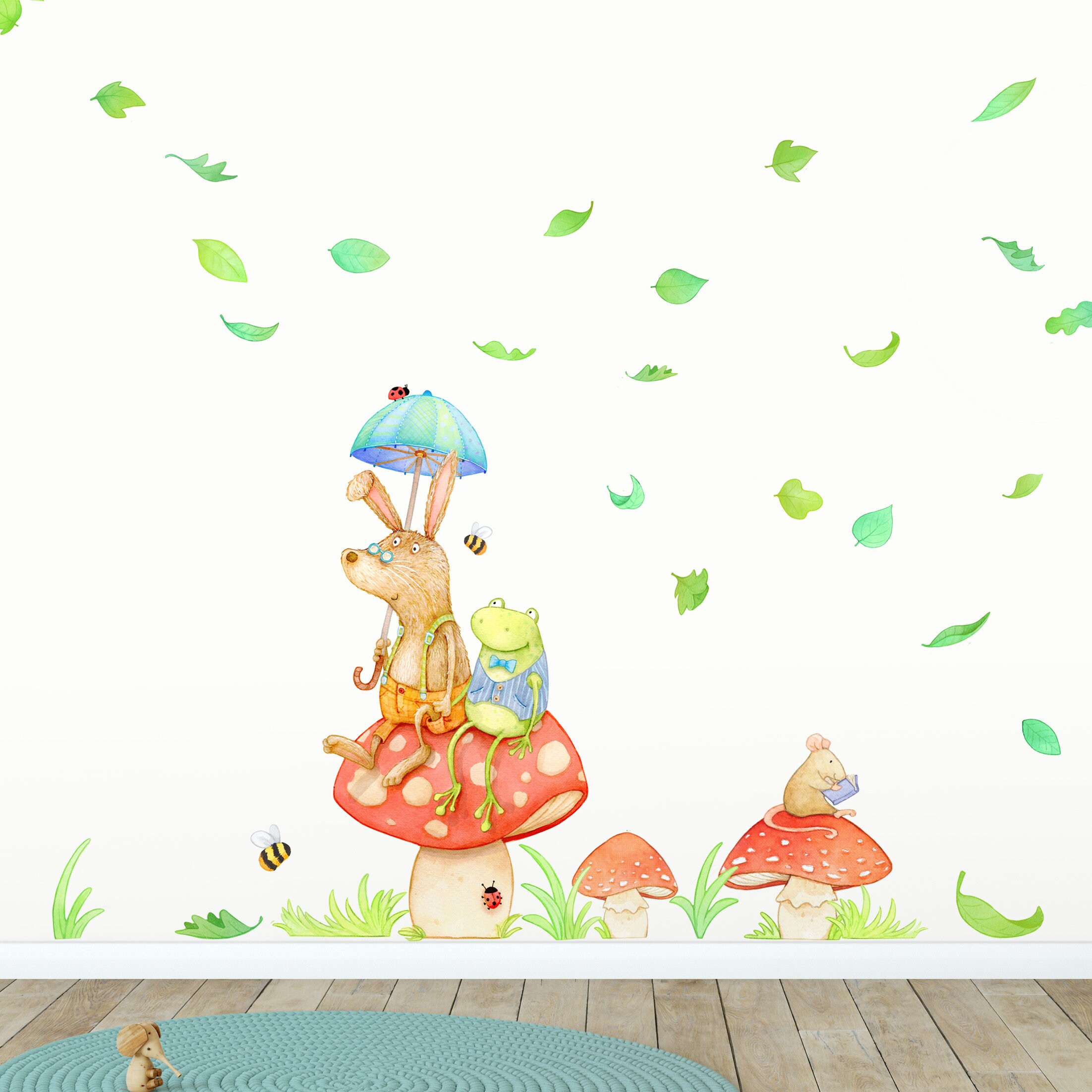 Woodland Toadstool Wall Decal for Kids - Boho Nursery Decor - Mushroom ...