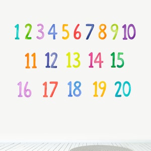 Rainbow Numbers - Fabric Wall Decal - Educational Resource - Peel and ...