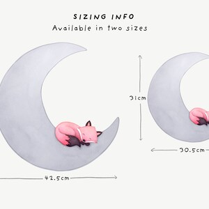 Fabric Wall Decal, Dusty Pink Fox Moon Nursery, Toddler Watercolour ...