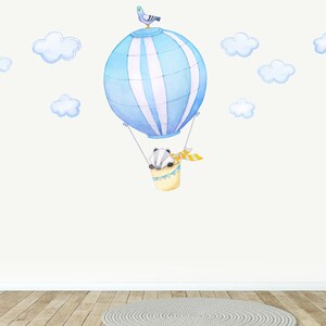 Hot Air Balloon With Badger Wall Decal for Nurseries, Peel and Stick ...