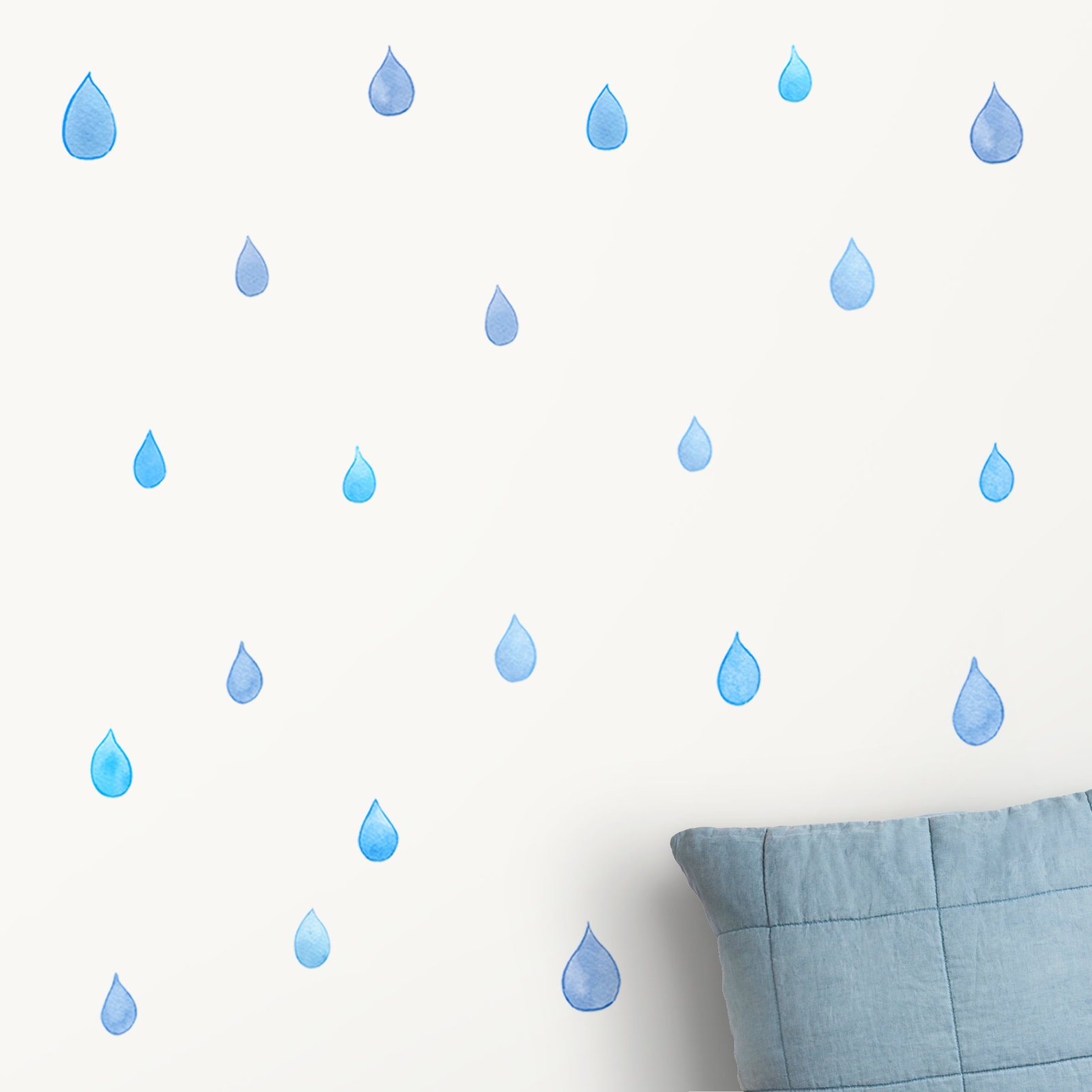 Fabric Wall Decal Raindrop Nursery Watercolour Room Decor - Etsy
