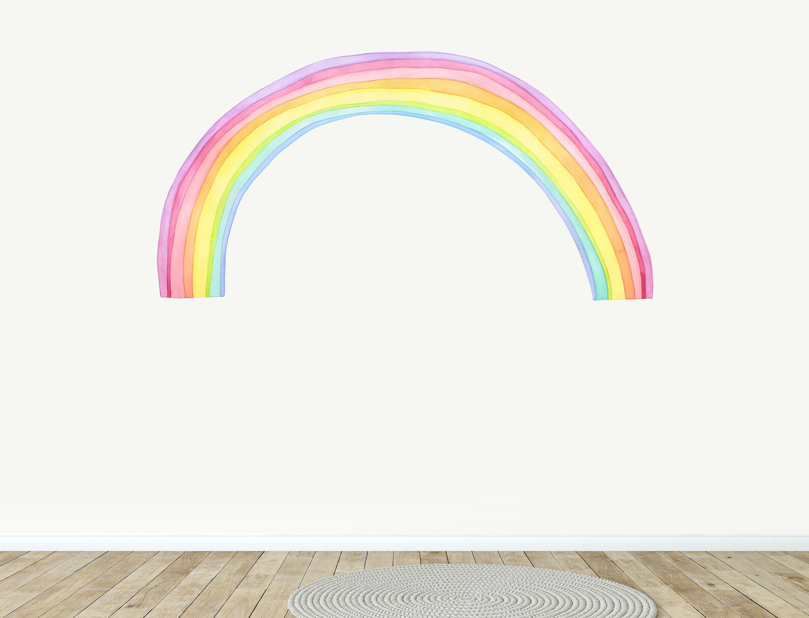 Large Rainbow Fabric Wall Decal - Kids Watercolour Wall Stickers ...