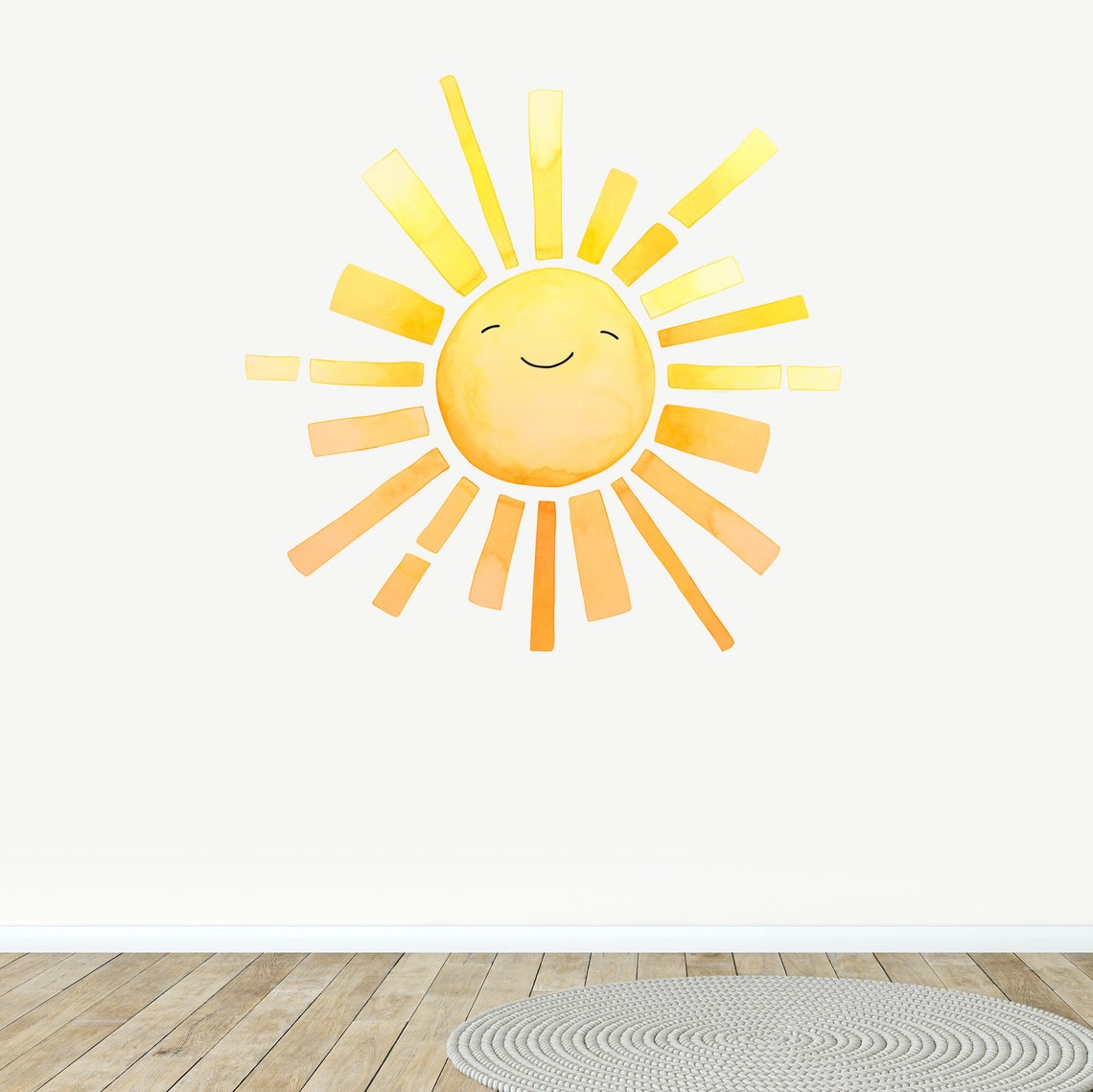 Sun Fabric Wall Decal Watercolour Room Decor Sunshine Wall - Etsy