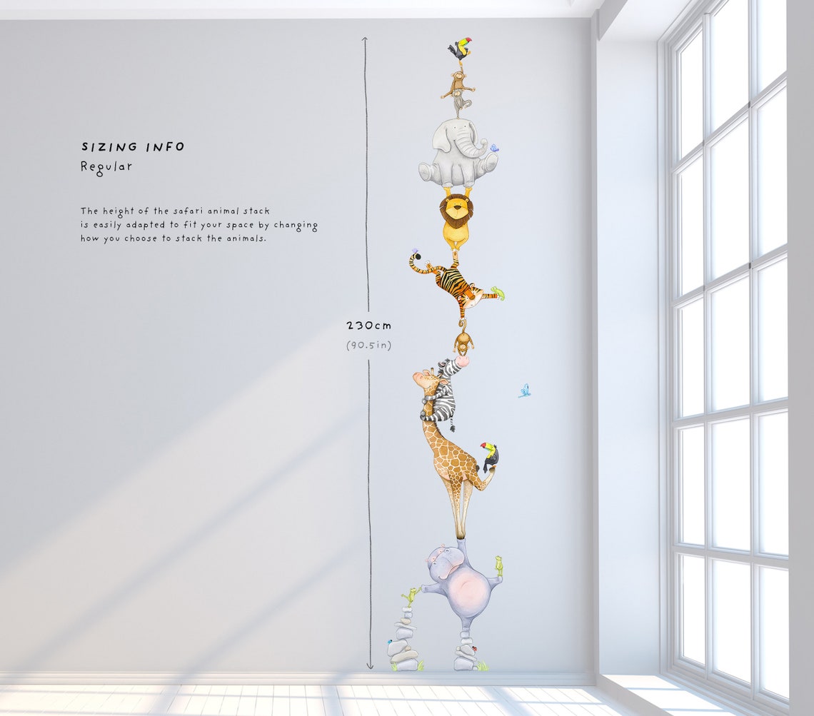 Safari Animal Stack Fabric Wall Decal Safari Nursery - Etsy