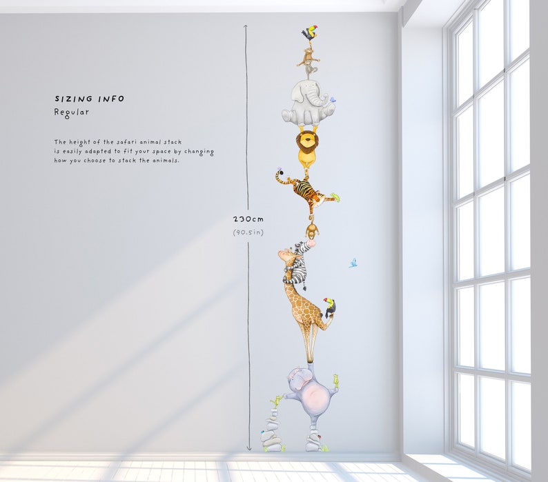 Safari Animal Stack Fabric Wall Decal Safari Nursery - Etsy