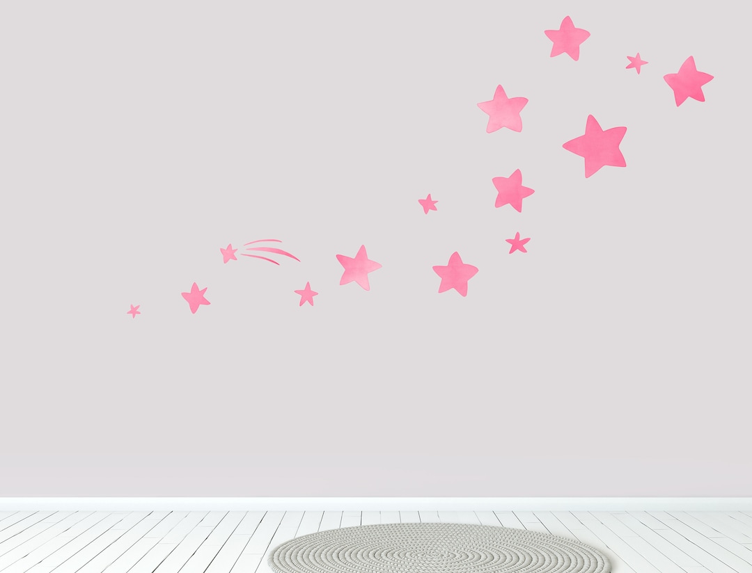 Large Stars Fabric Wall Decals - Watercolour Stars Nursery Decor ...