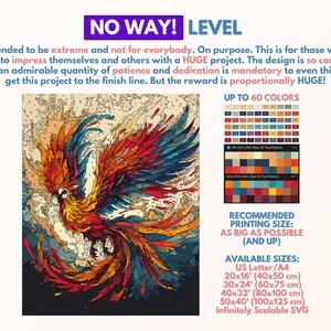 Color by Numbers for Adults "rise of the Phoenix" / Printable Paint by ...