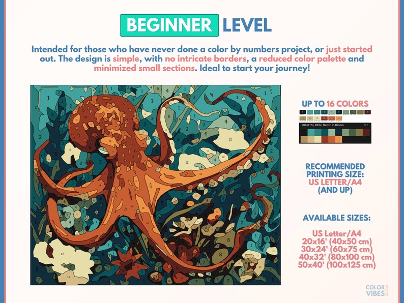 Color by Numbers for Adults "depth in Bloom" / Printable Paint by ...