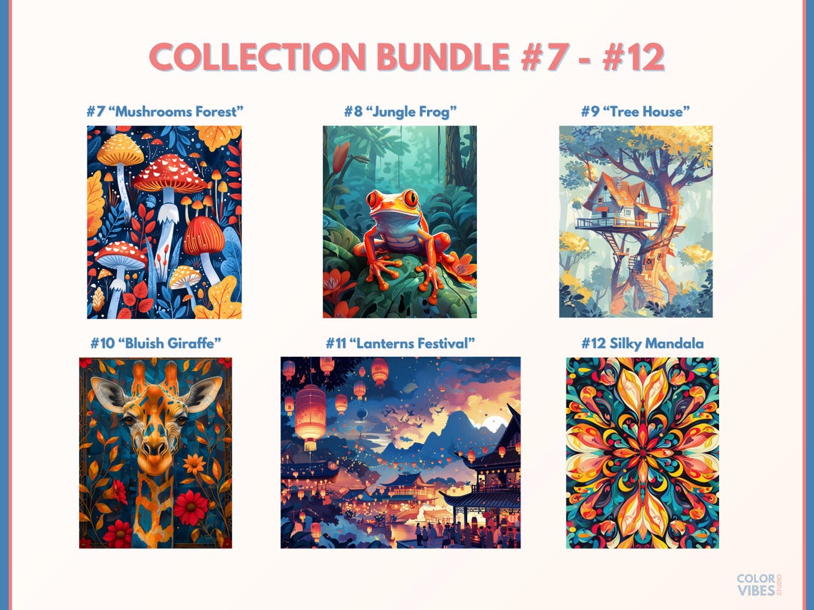 30 X Color by Numbers for Adults Bundle / Printable Paint by Numbers ...