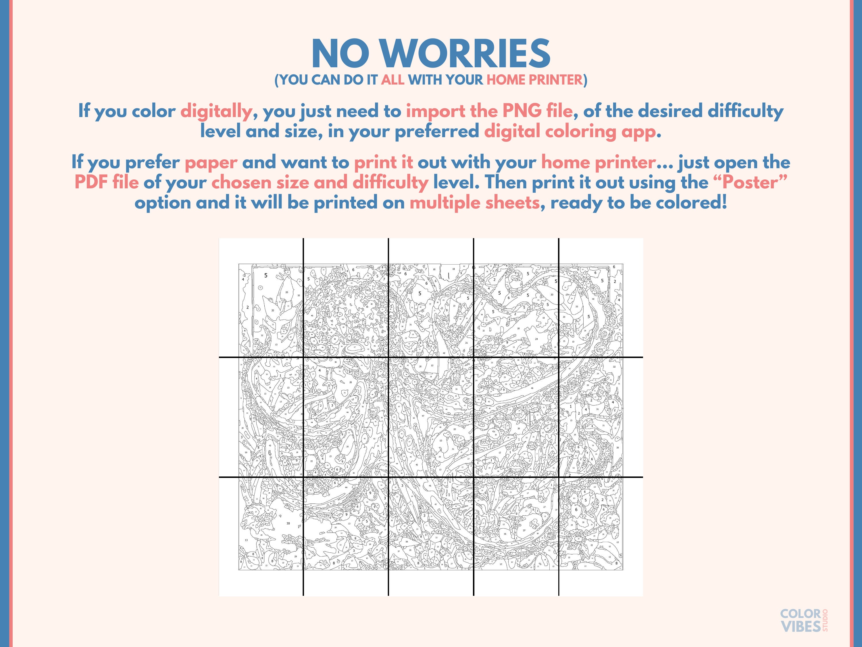 Color by Numbers for Adults folklore Village / Printable Paint by ...