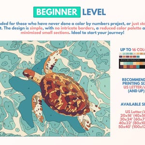 Color by Numbers for Adults “floating Turtle” / Printable Paint by ...