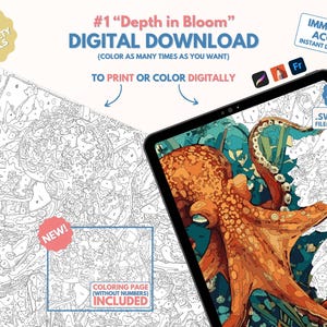 Color by Numbers for Adults "depth in Bloom" / Printable Paint by ...