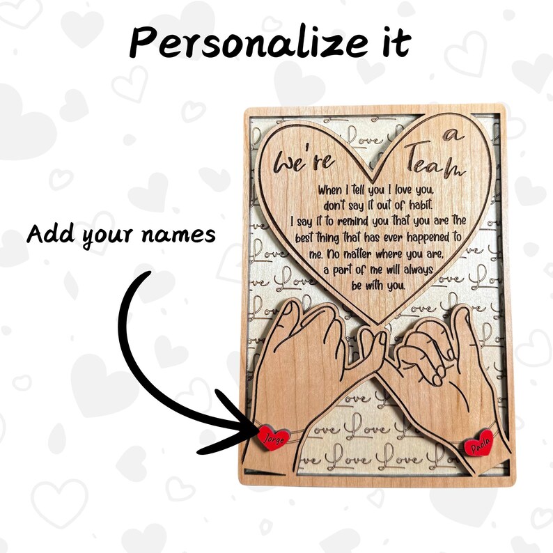 Couple’s Plaque Love Keepsake Valentine's Day Custom Engraved Gift for ...