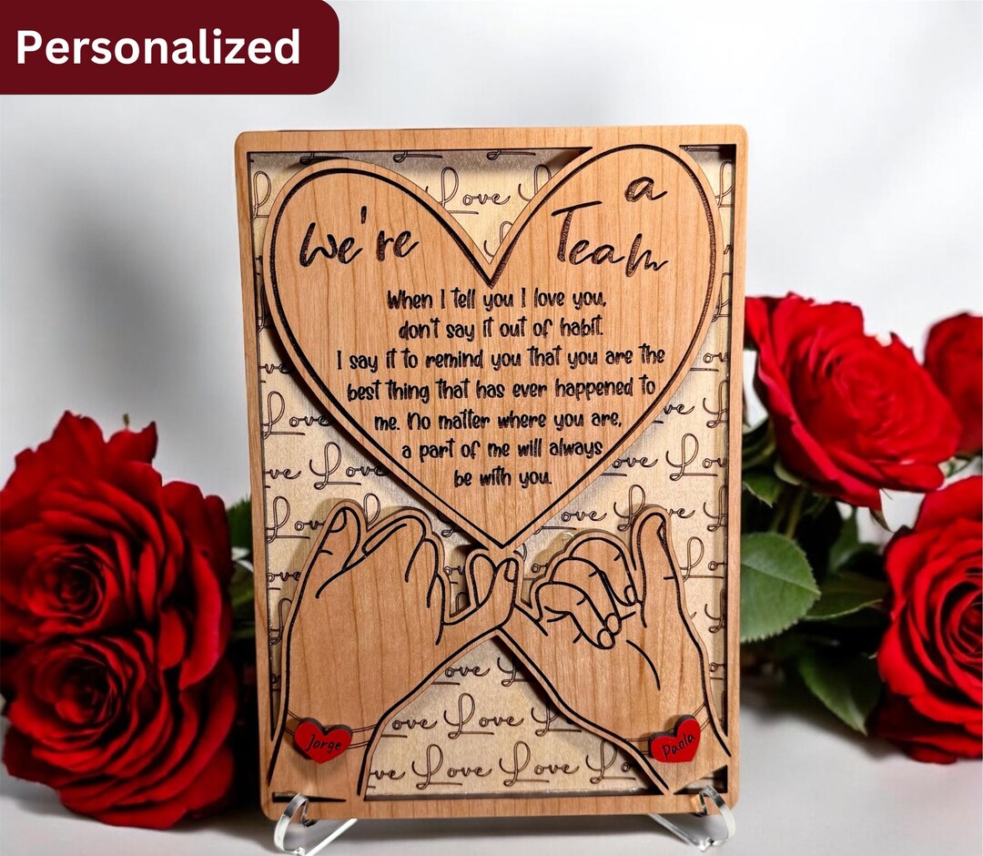 Couple’s Plaque Love Keepsake Valentine's Day Custom Engraved Gift for ...