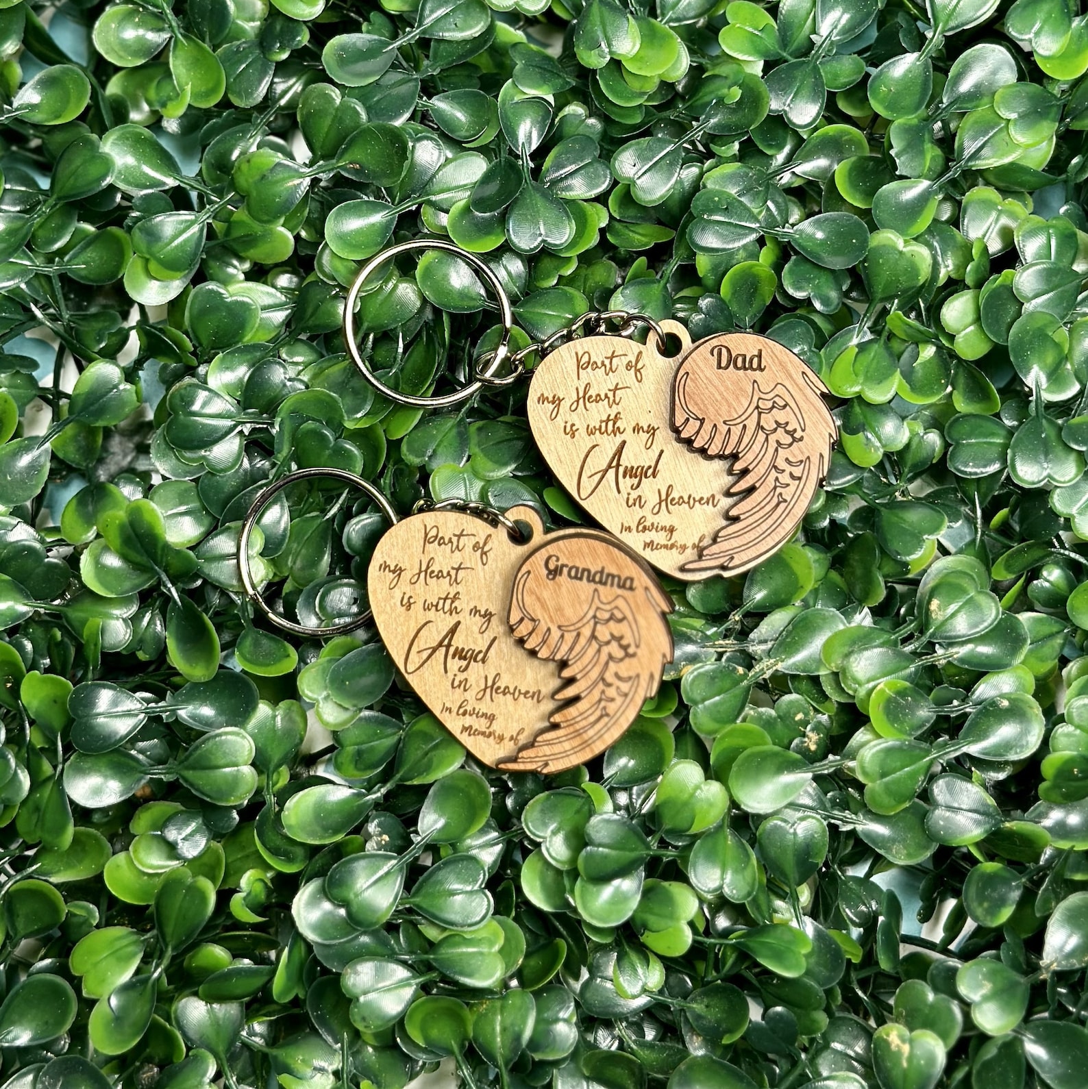 Personalized Memorial Keychain, Heart & Angel Wing, Bereavement Gift - Etsy