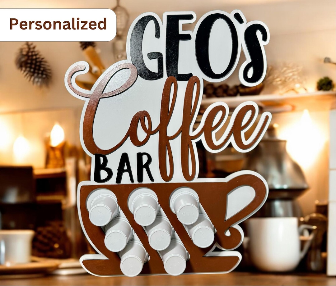 Personalized Coffee Pod Holder K-cup Storage Coffee Table Decor Coffee ...