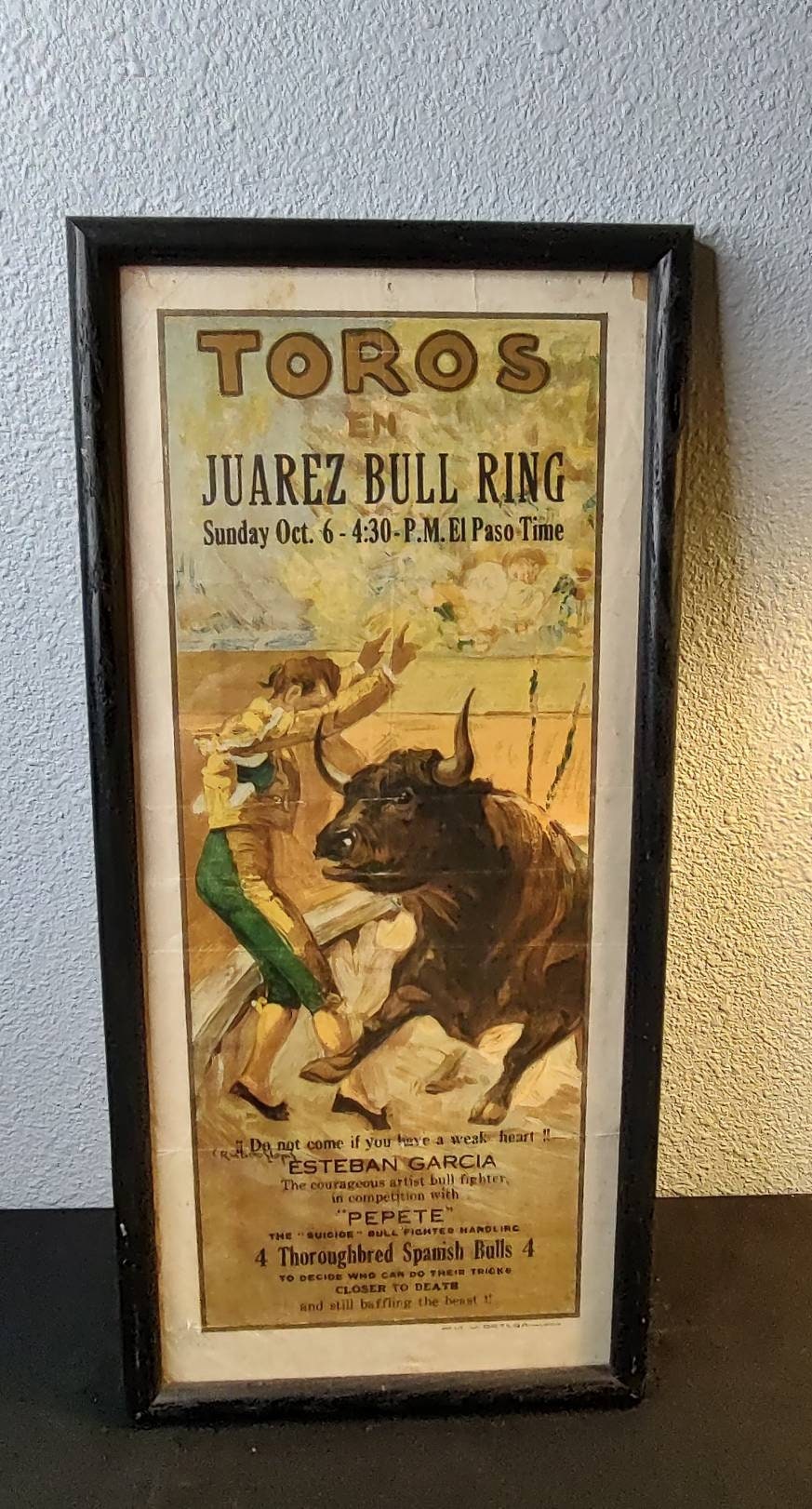 Vintage Bullfight Poster Juarez - Etsy