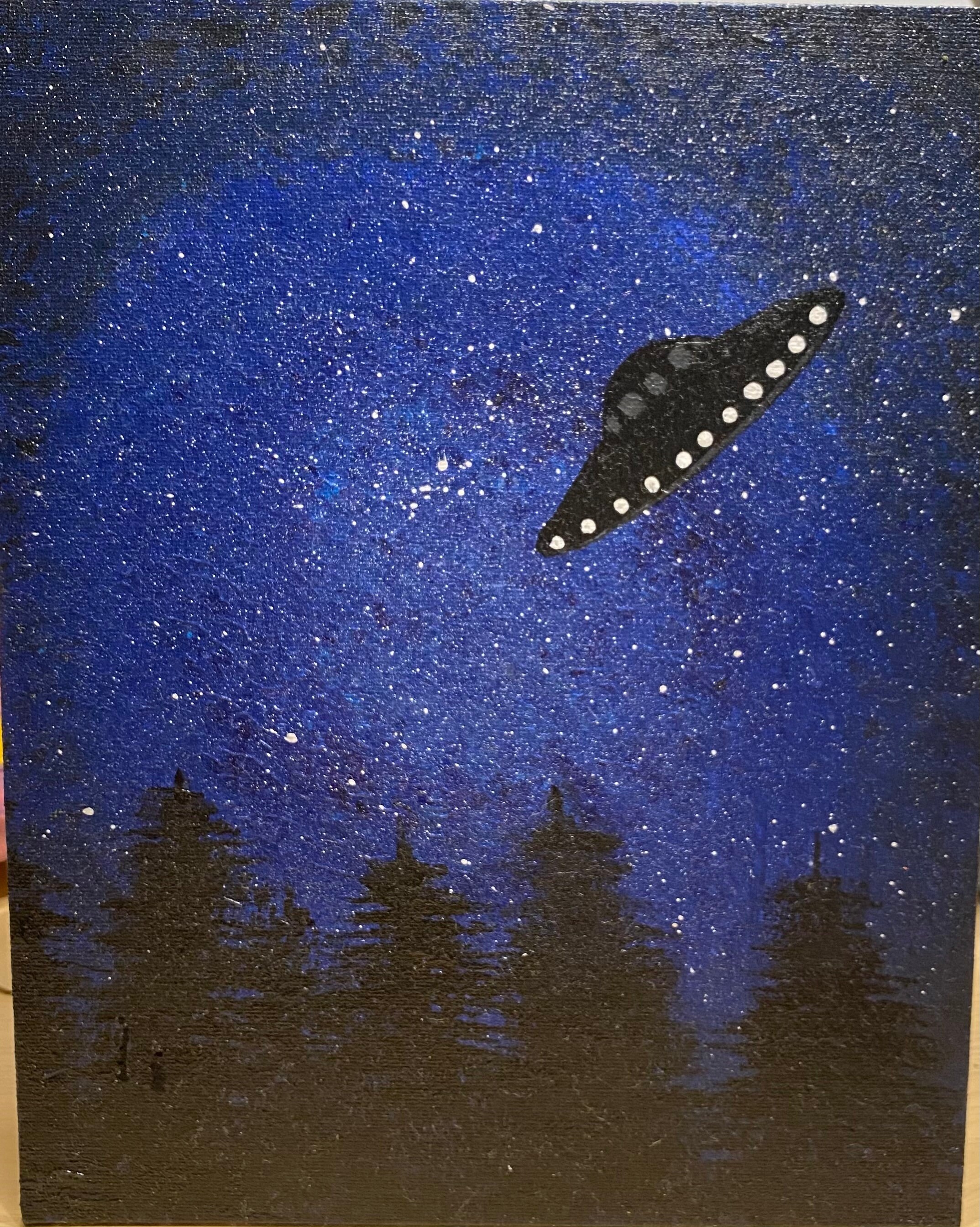 8x10 Original Night Sky Acrylic Painting Etsy