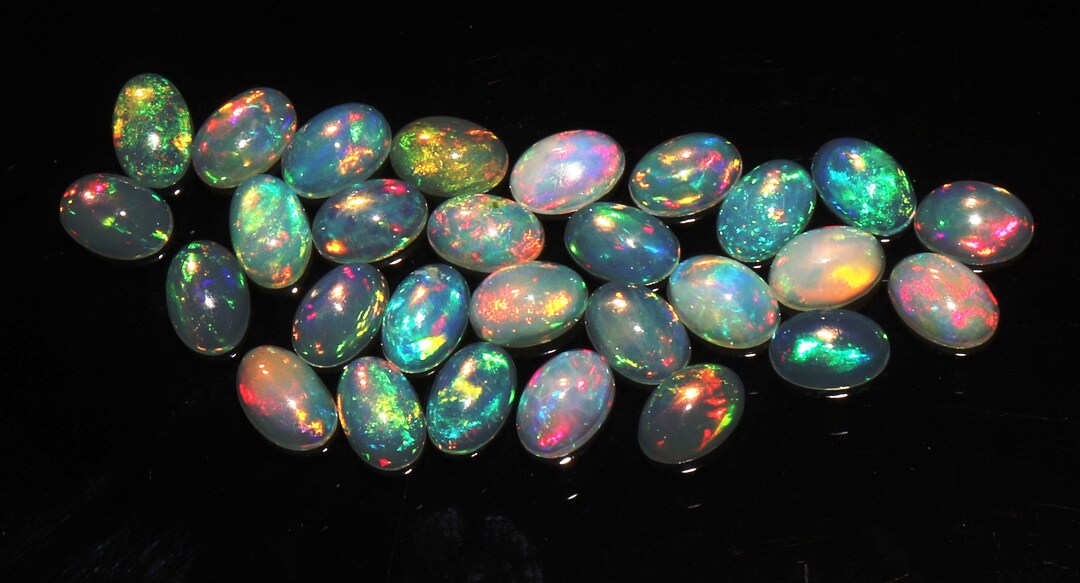 AAA+ Natural Ethiopian Fire Opal - White Opal Cabochon for Jewelry Making - Loose Fire Opal ...