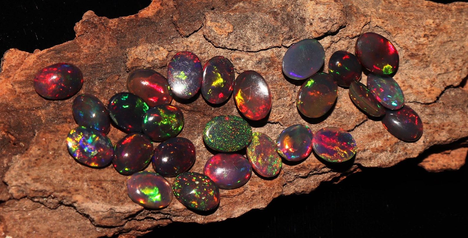 Handmade Natural Ethiopian Welo Fire Black Opal 4x5 mm | Etsy