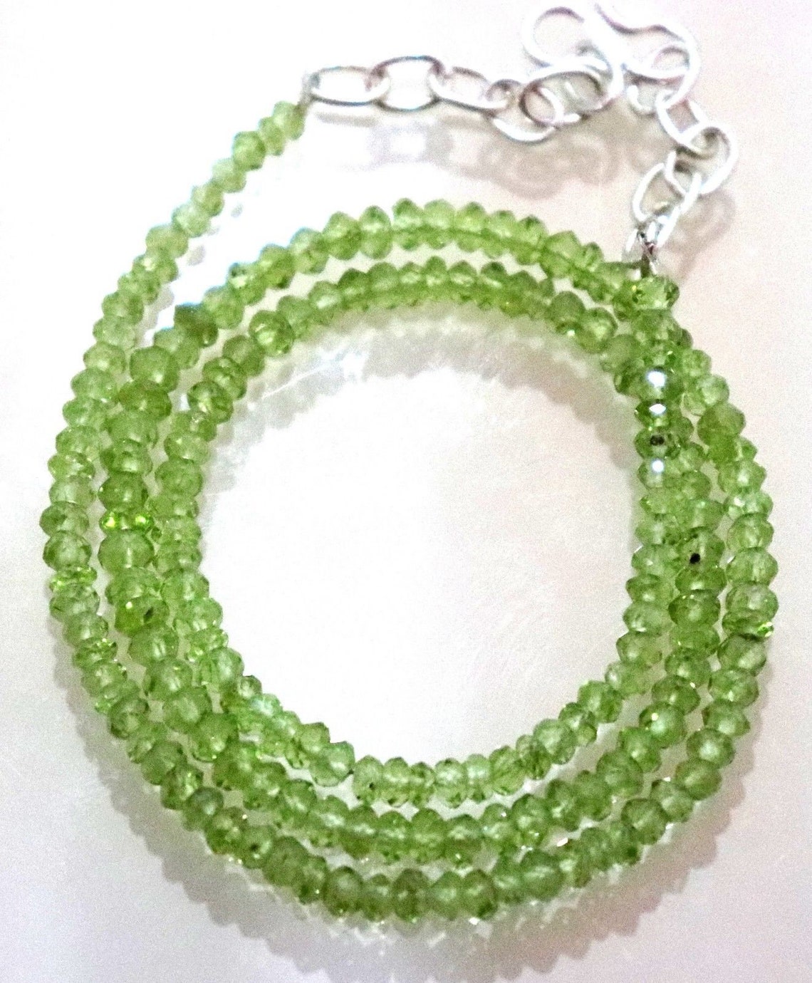 100% Natural Green Peridot Necklace With 925 Sterling Silver / | Etsy