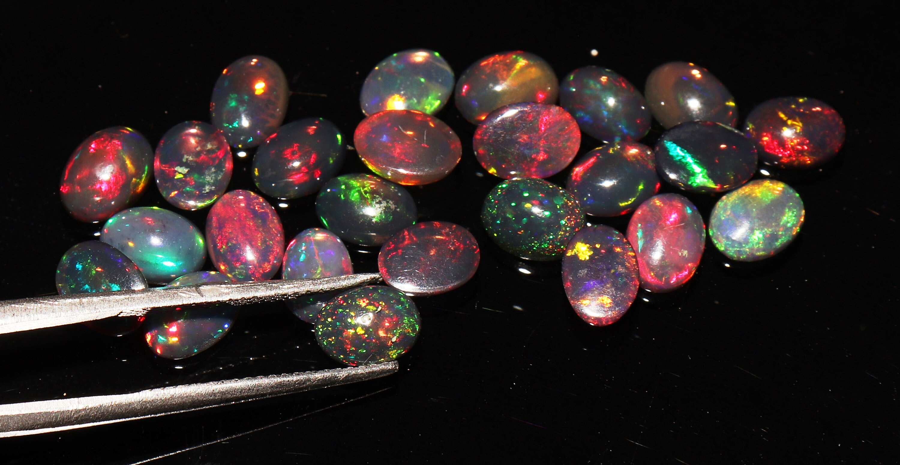 Handmade Natural Ethiopian Welo Fire Black Opal 4x5 mm | Etsy