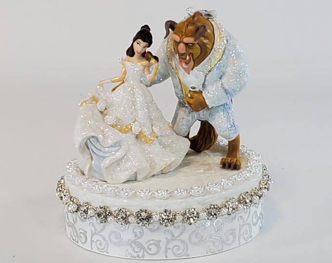 Disney Beauty and the Beast Wedding Cake Topper. Beast and Belle ...