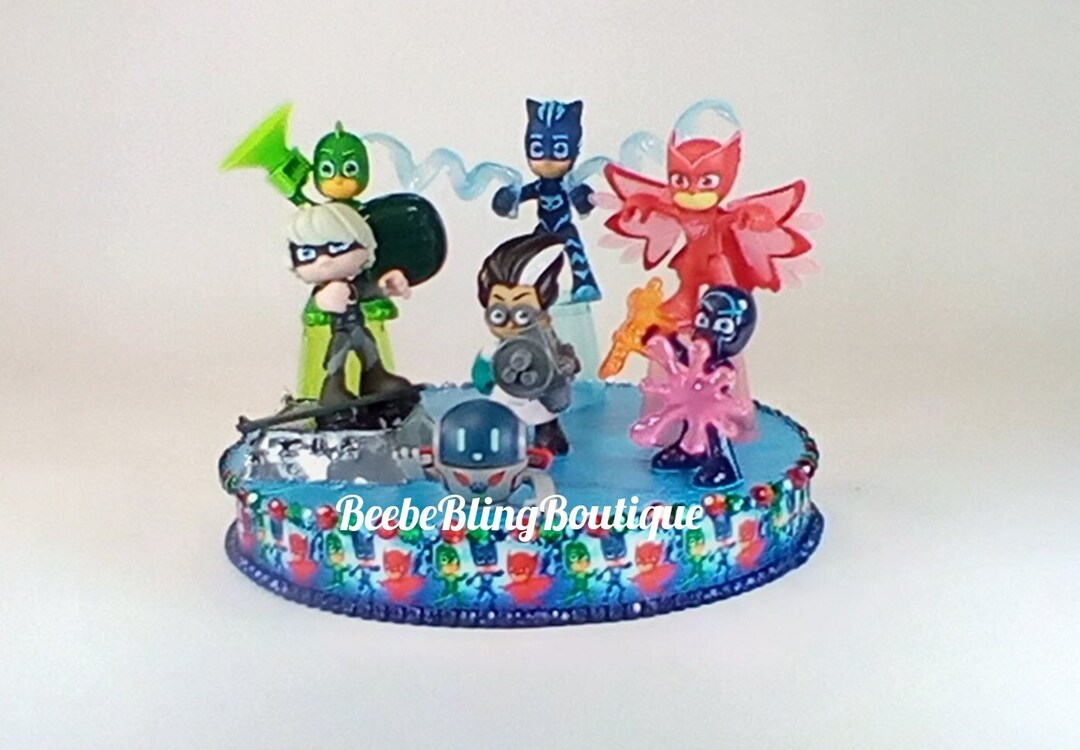 Disney PJ Mask Cake Topper. Catboy, Gecko, Owlette, Luna Girl, Romeo ...