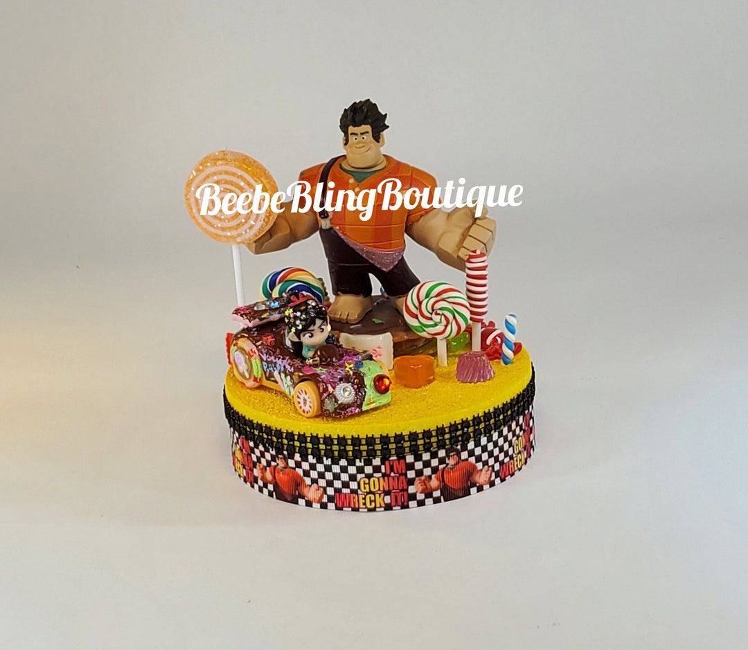 Disney Wreck It Ralph Cake Topper. Ralph and Vanellope in Car ...