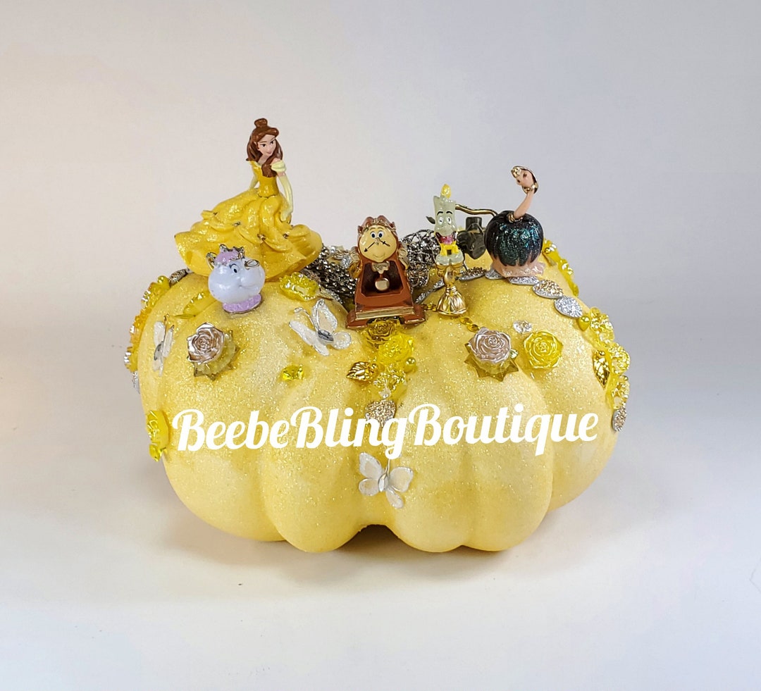 Disney Beauty and the Beast Pumpkin. Belle, Lumiere, Cogsworth, Mrs. Potts, and Duster Pumpkin ...