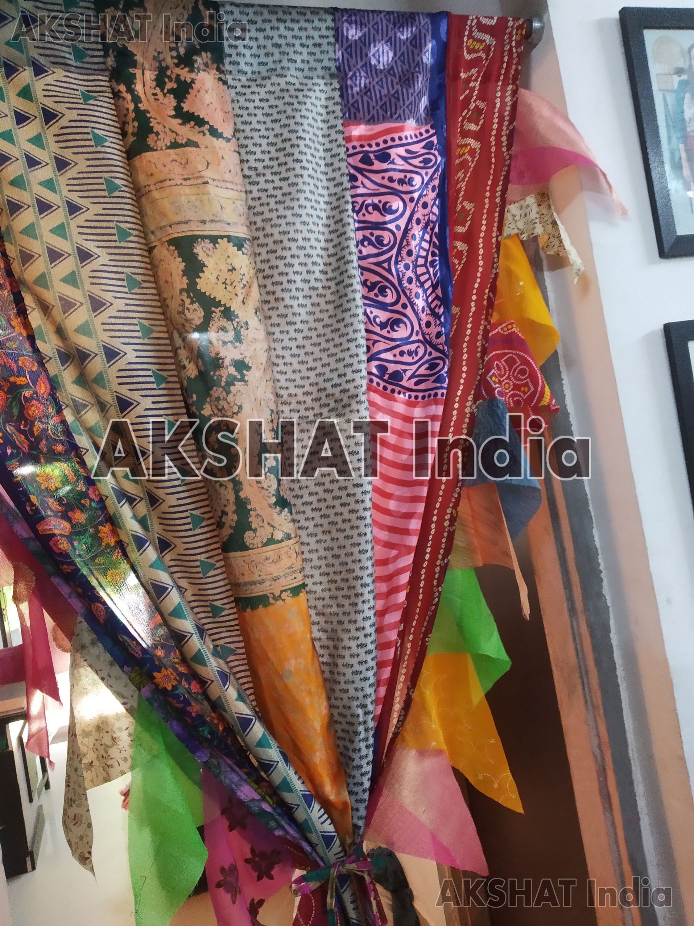 Upcycled Curtain,home Door Window Curtain,patchwork Curtain,multicolour ...