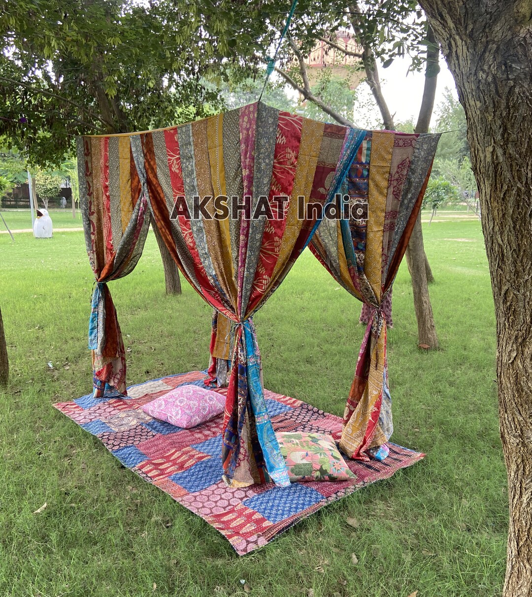 Handmade Sari Canopy,traditional Sari Canopy,sari Sheer Canopy,unique ...